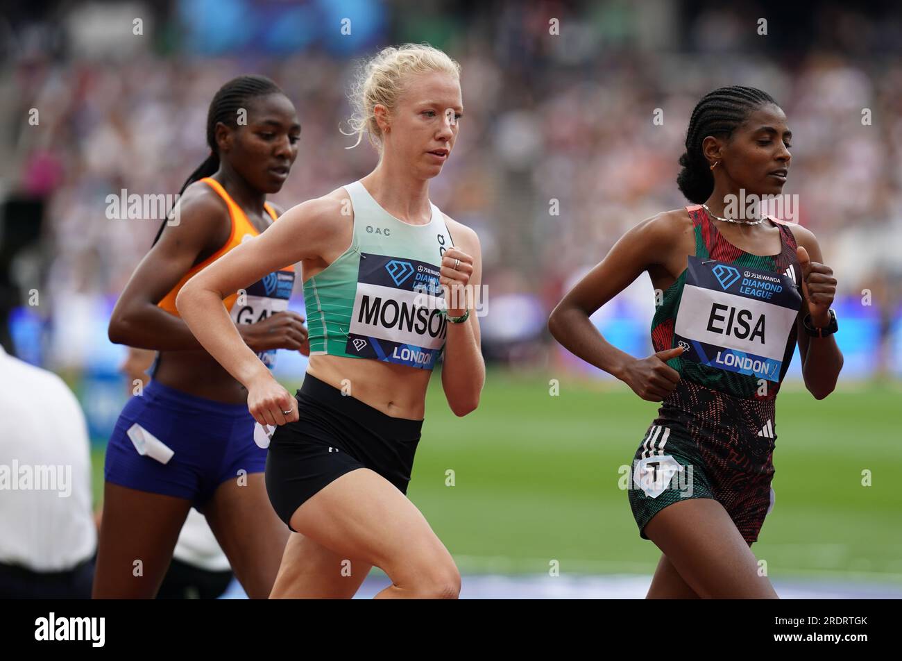 Alicia Monson of the USA in the Women's 5000m during The London Athletics Meet at the London ...