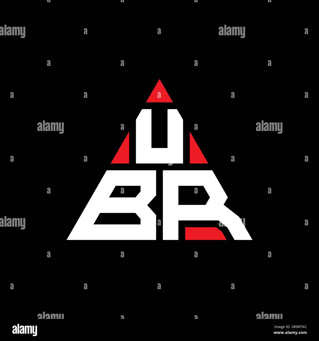 UBR triangle letter logo design with triangle shape. UBR triangle logo ...