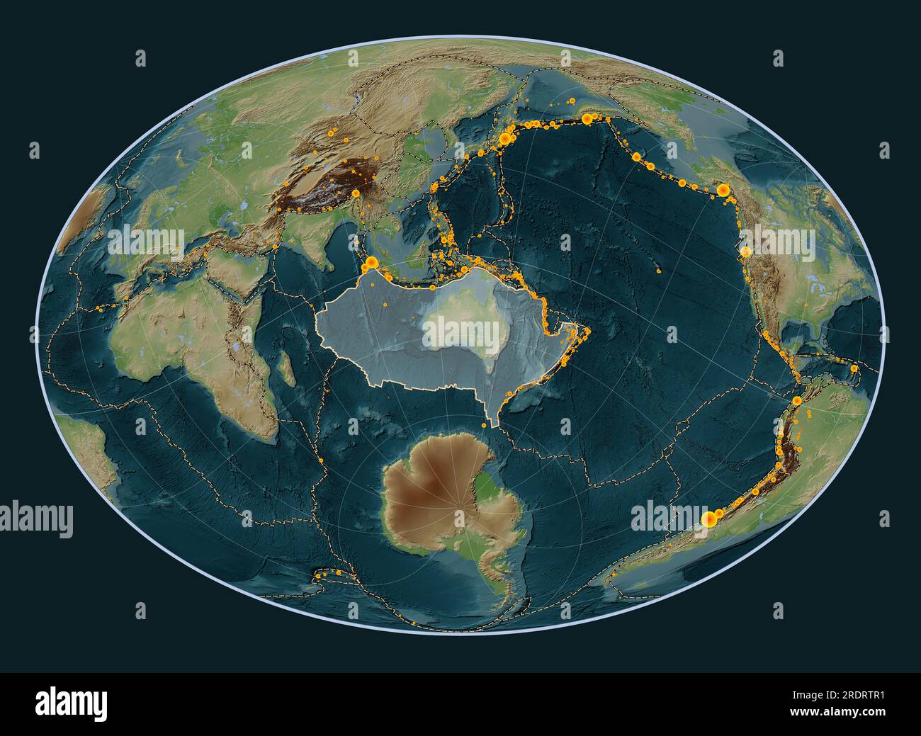 Australian Tectonic Plate On The Wiki Style Elevation Map In The Fahey