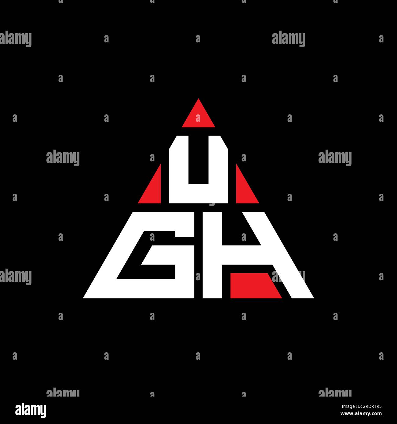 UGH triangle letter logo design with triangle shape. UGH triangle logo ...