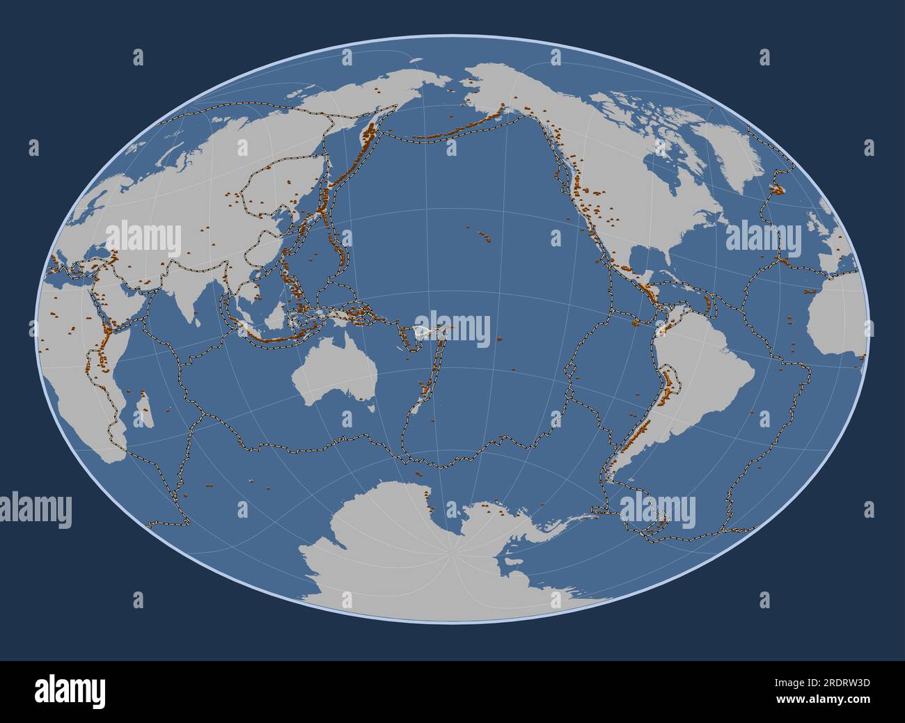 Balmoral Reef tectonic plate on the solid contour map in the Fahey ...