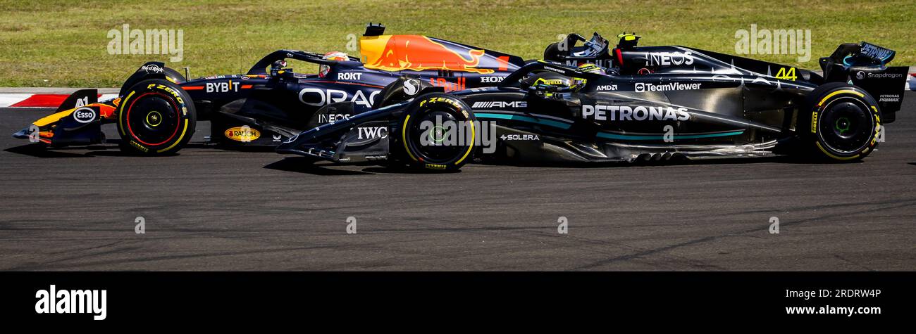 BUDAPEST - Max Verstappen (Red Bull Racing) and Lewis Hamilton ...