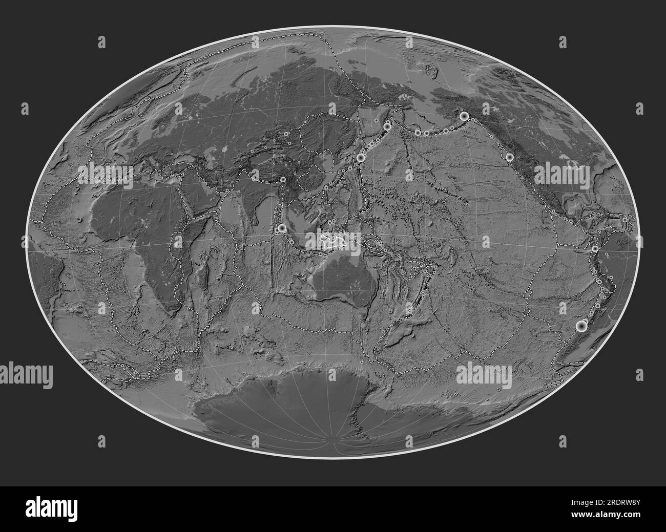 Banda Sea tectonic plate on the bilevel elevation map in the Fahey ...