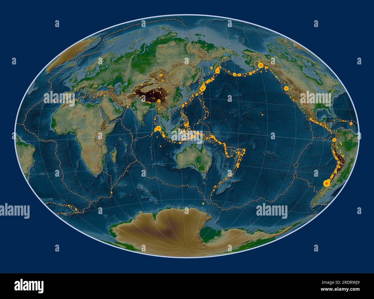 Banda Sea Tectonic Plate On The Physical Elevation Map In The Fahey Oblique Projection Centered
