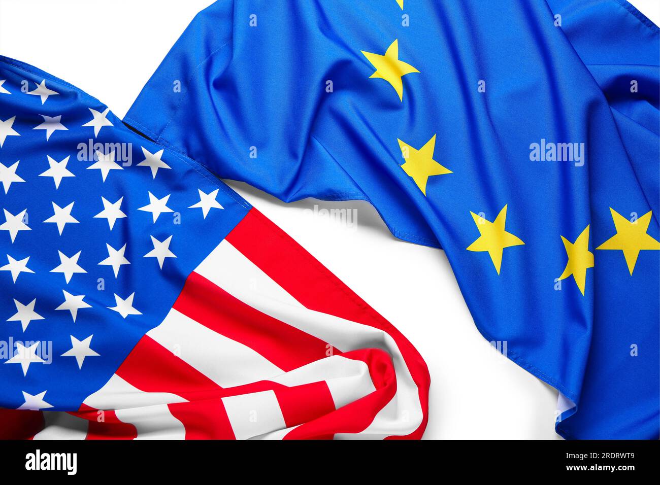 Flags of USA and European Union on white background Stock Photo - Alamy