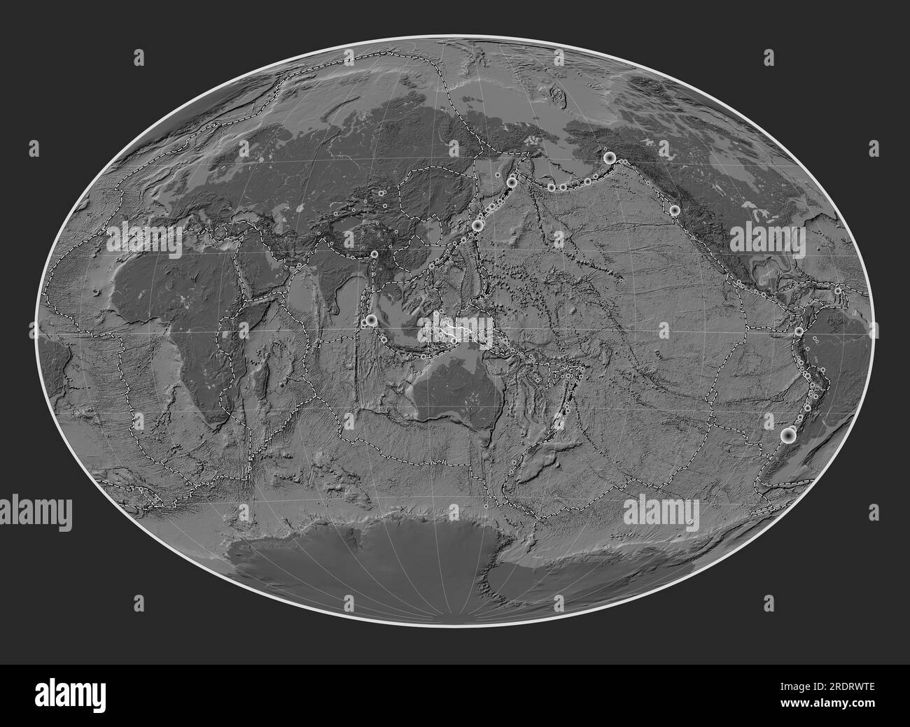 Birds Head tectonic plate on the bilevel elevation map in the Fahey ...
