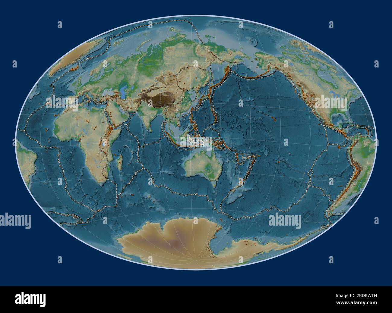 Banda Sea tectonic plate on the physical elevation map in the Fahey ...