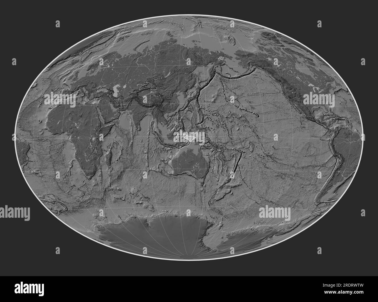 Birds Head tectonic plate on the bilevel elevation map in the Fahey ...