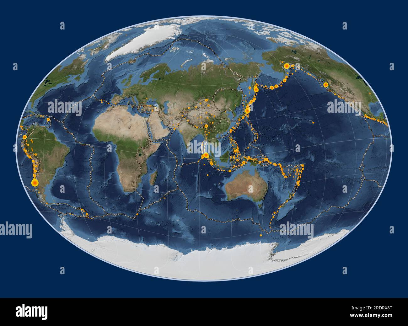 Burma tectonic plate on the Blue Marble satellite map in the Fahey ...