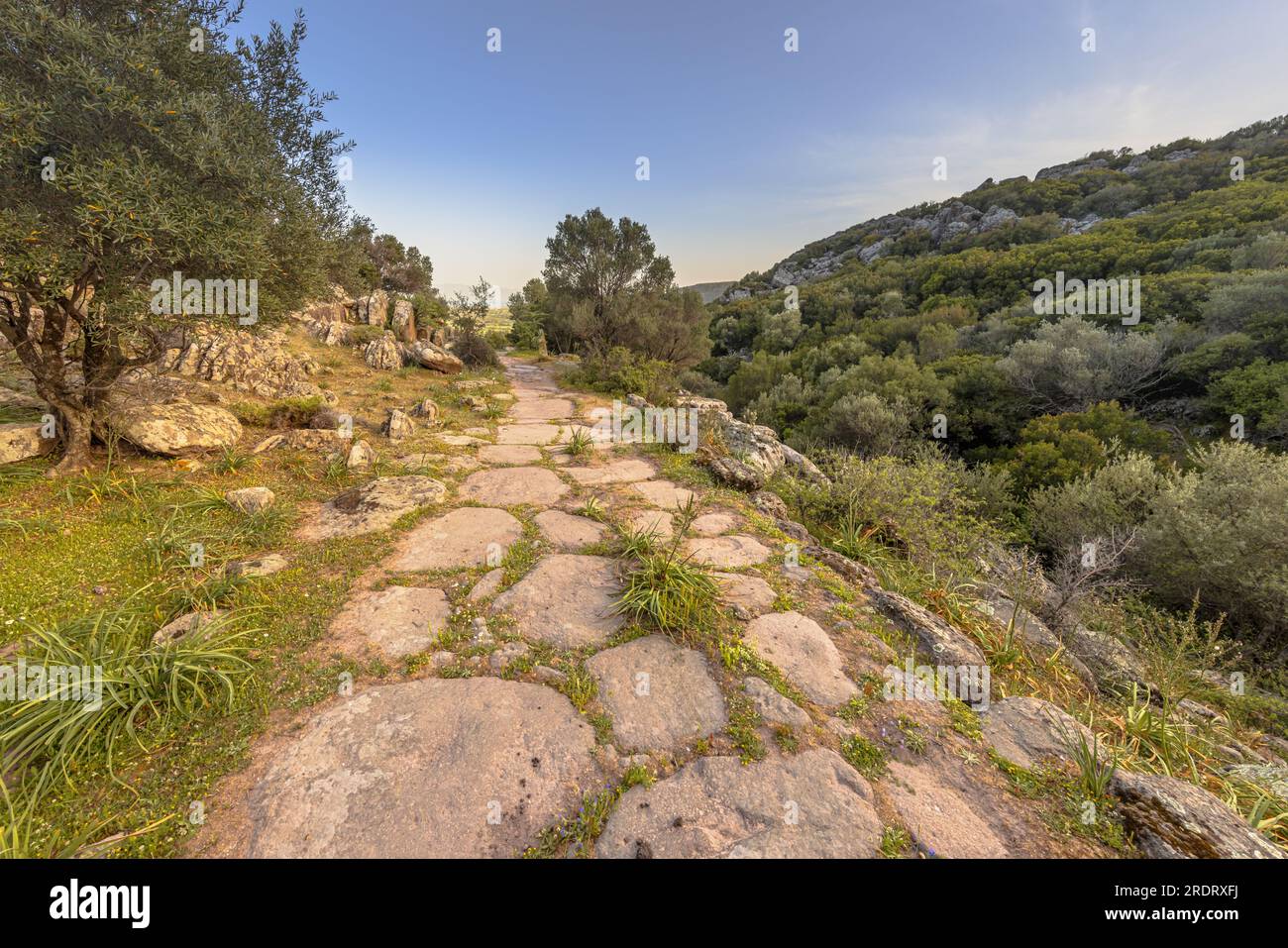 Medieval walkway on route to Limonos Monastry on Lesbos Greece Stock ...