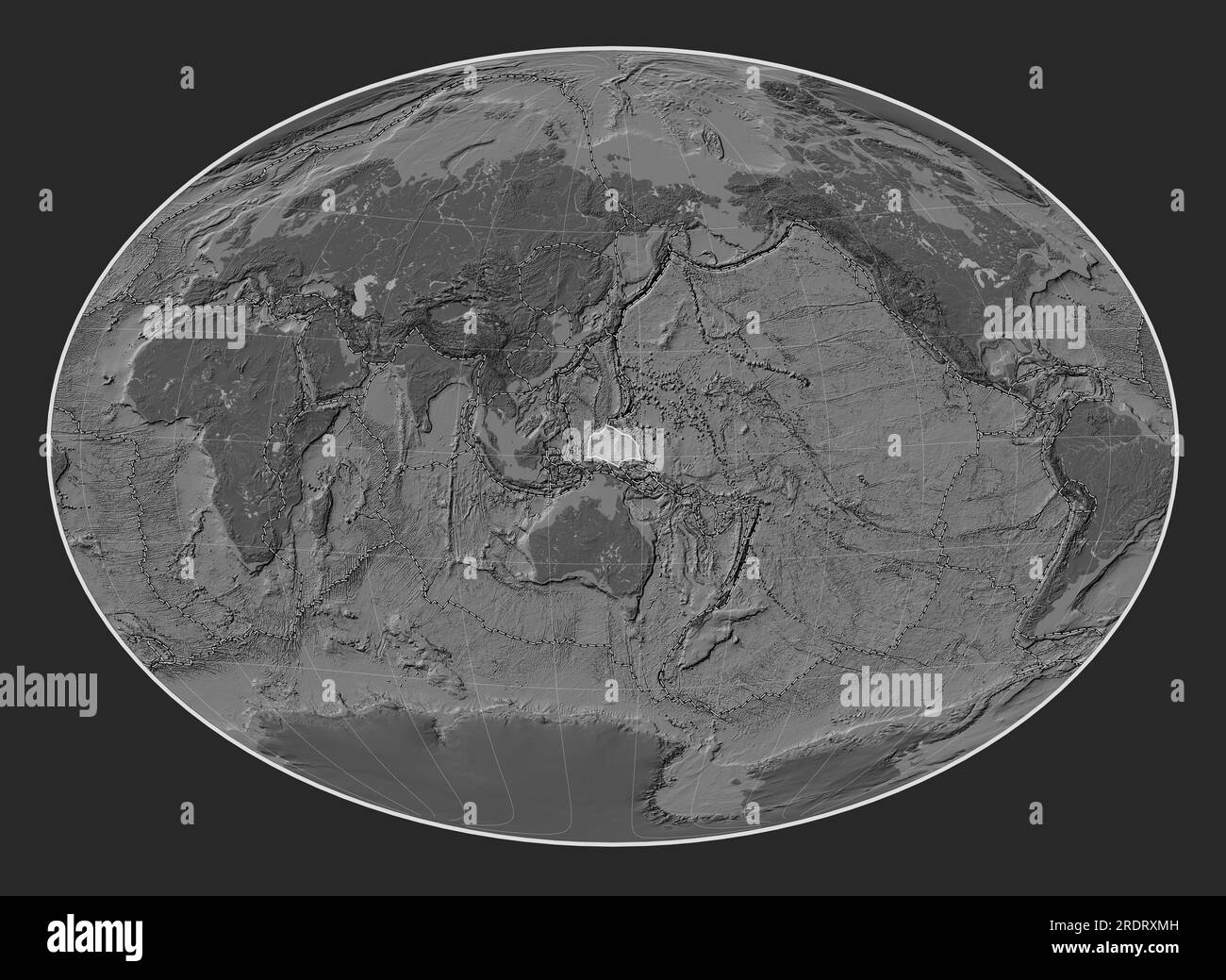Caroline tectonic plate on the bilevel elevation map in the Fahey ...