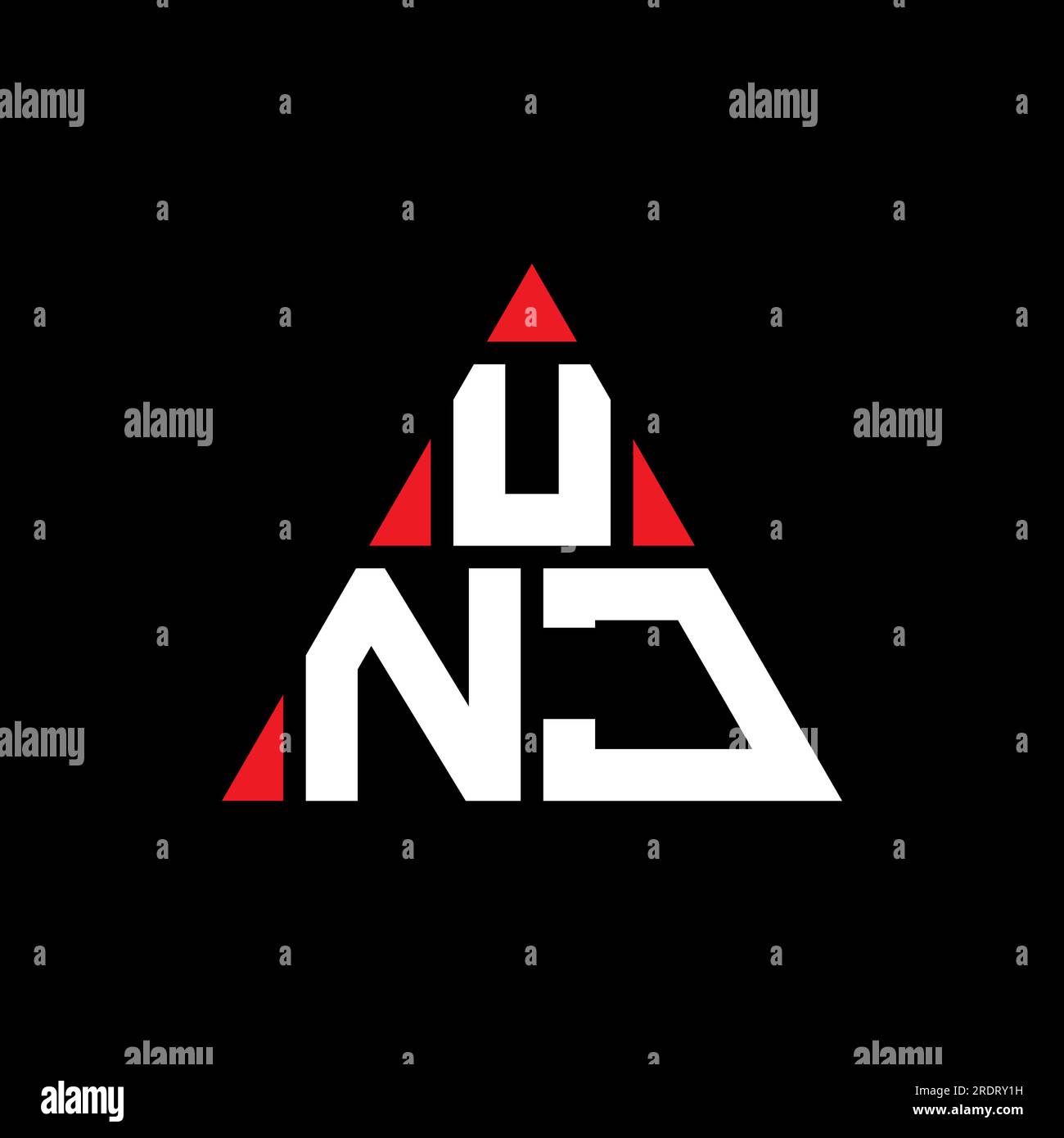UNJ triangle letter logo design with triangle shape. UNJ triangle logo ...