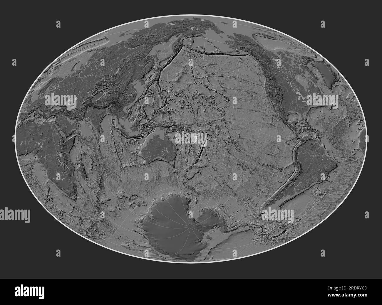 Conway Reef tectonic plate on the bilevel elevation map in the Fahey ...