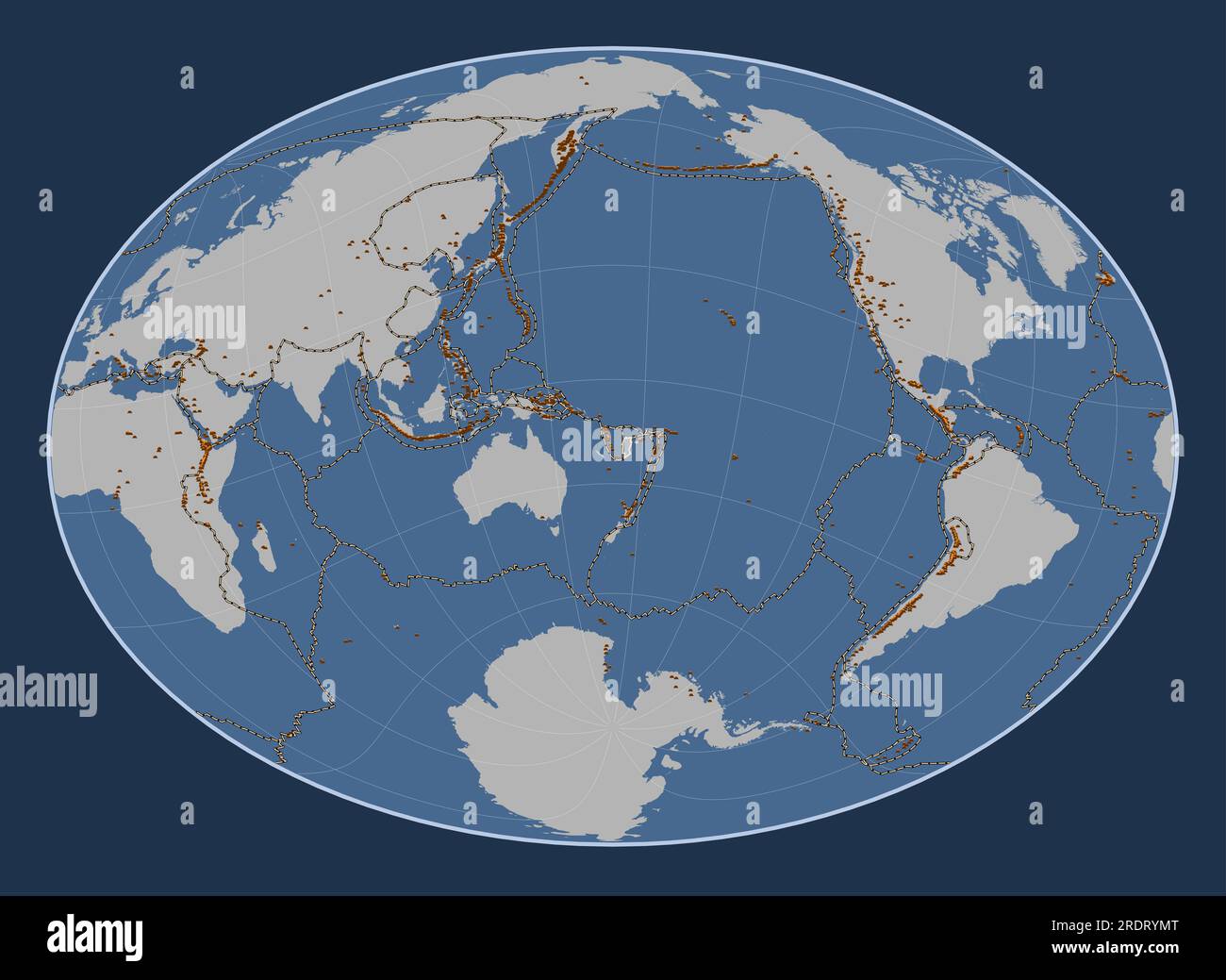 Conway Reef tectonic plate on the solid contour map in the Fahey ...