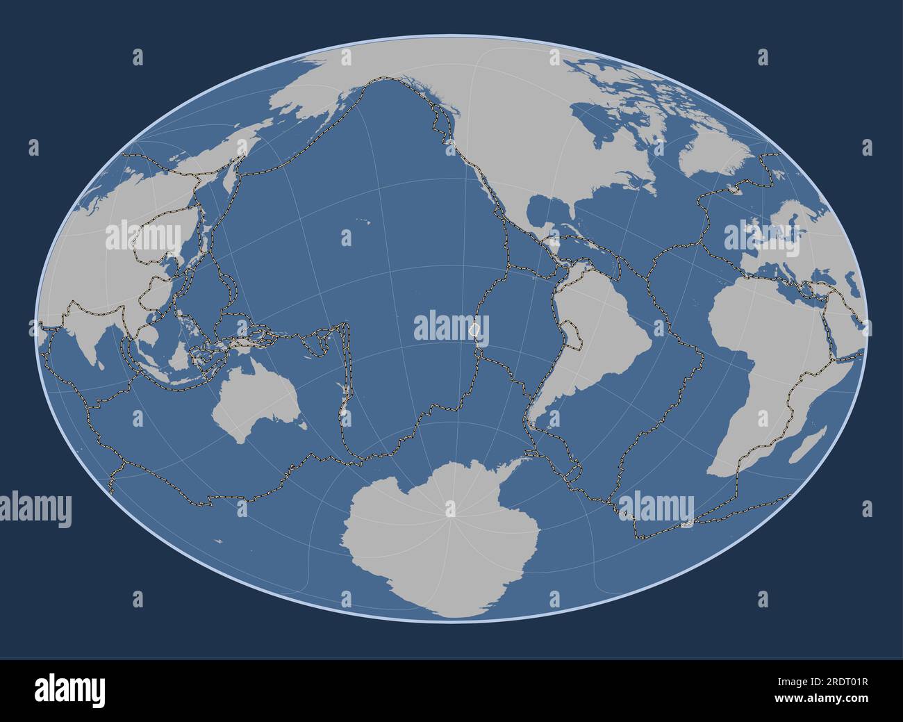 Easter tectonic plate on the solid contour map in the Fahey Oblique ...