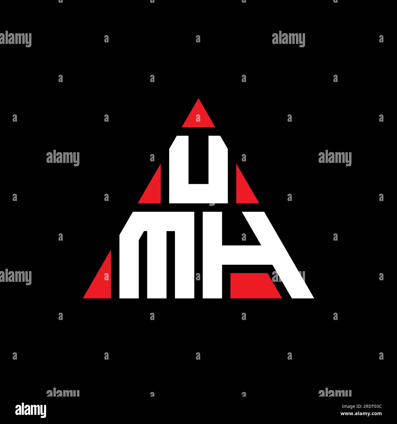 UMH triangle letter logo design with triangle shape. UMH triangle logo ...