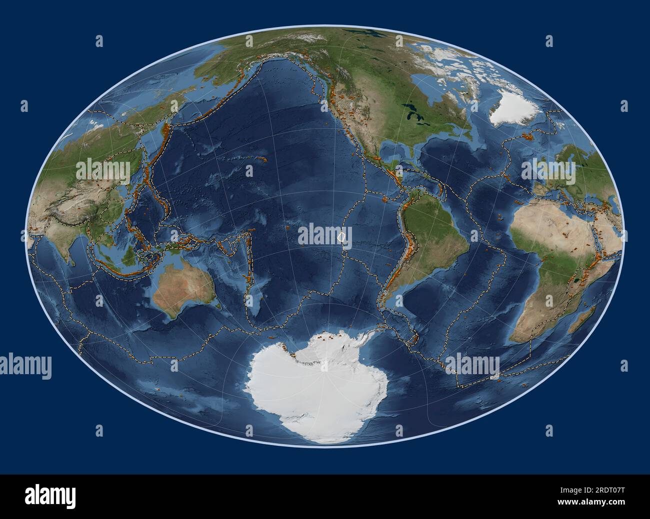 Easter tectonic plate on the Blue Marble satellite map in the Fahey ...