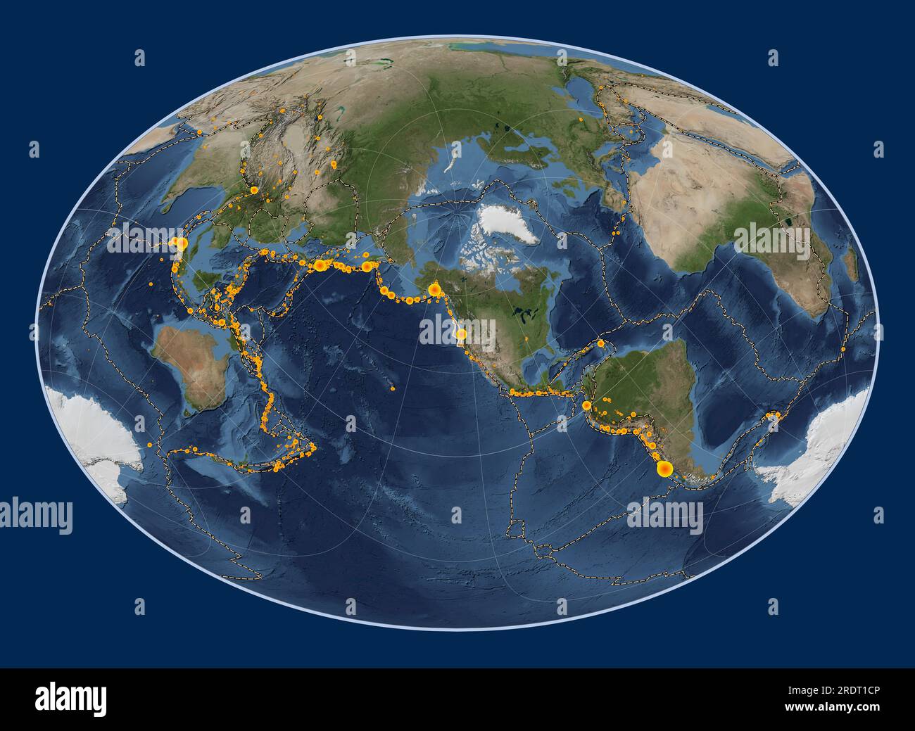 Juan de Fuca tectonic plate on the Blue Marble satellite map in the ...