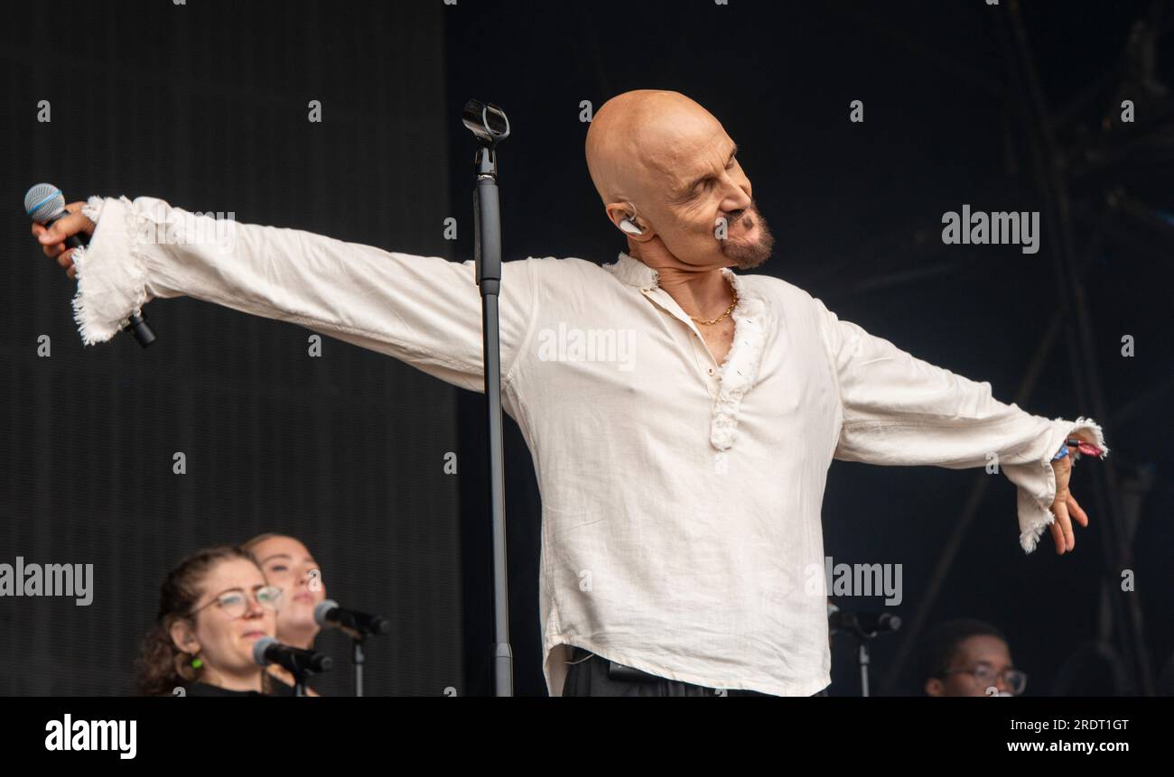 Henham Park, Suffolk, UK. 21st July, 2023. Tim Booth and his band James ...