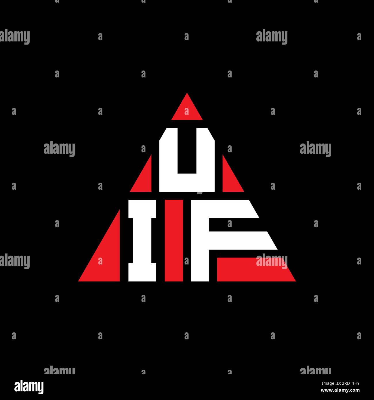 UIF triangle letter logo design with triangle shape. UIF triangle logo ...