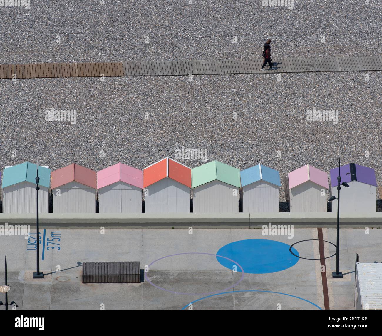 Le Tréport beach viewed from the cliffs Stock Photo - Alamy
