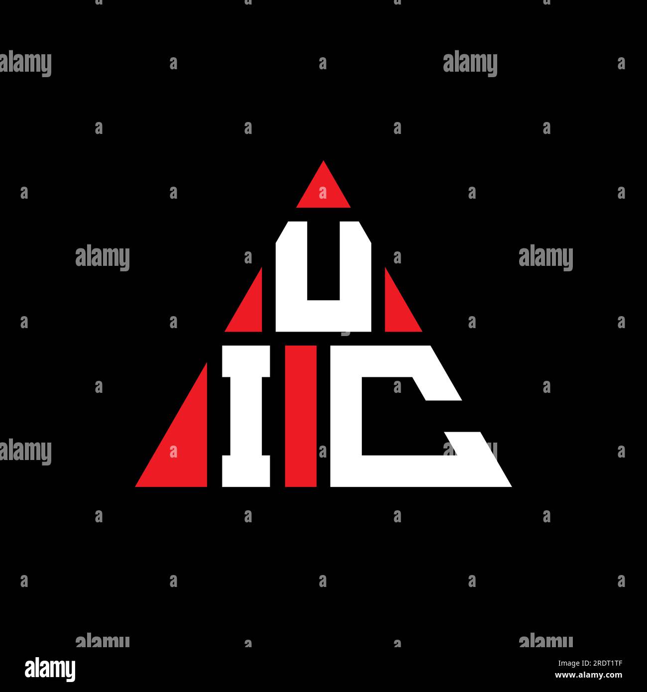 UIC triangle letter logo design with triangle shape. UIC triangle logo ...