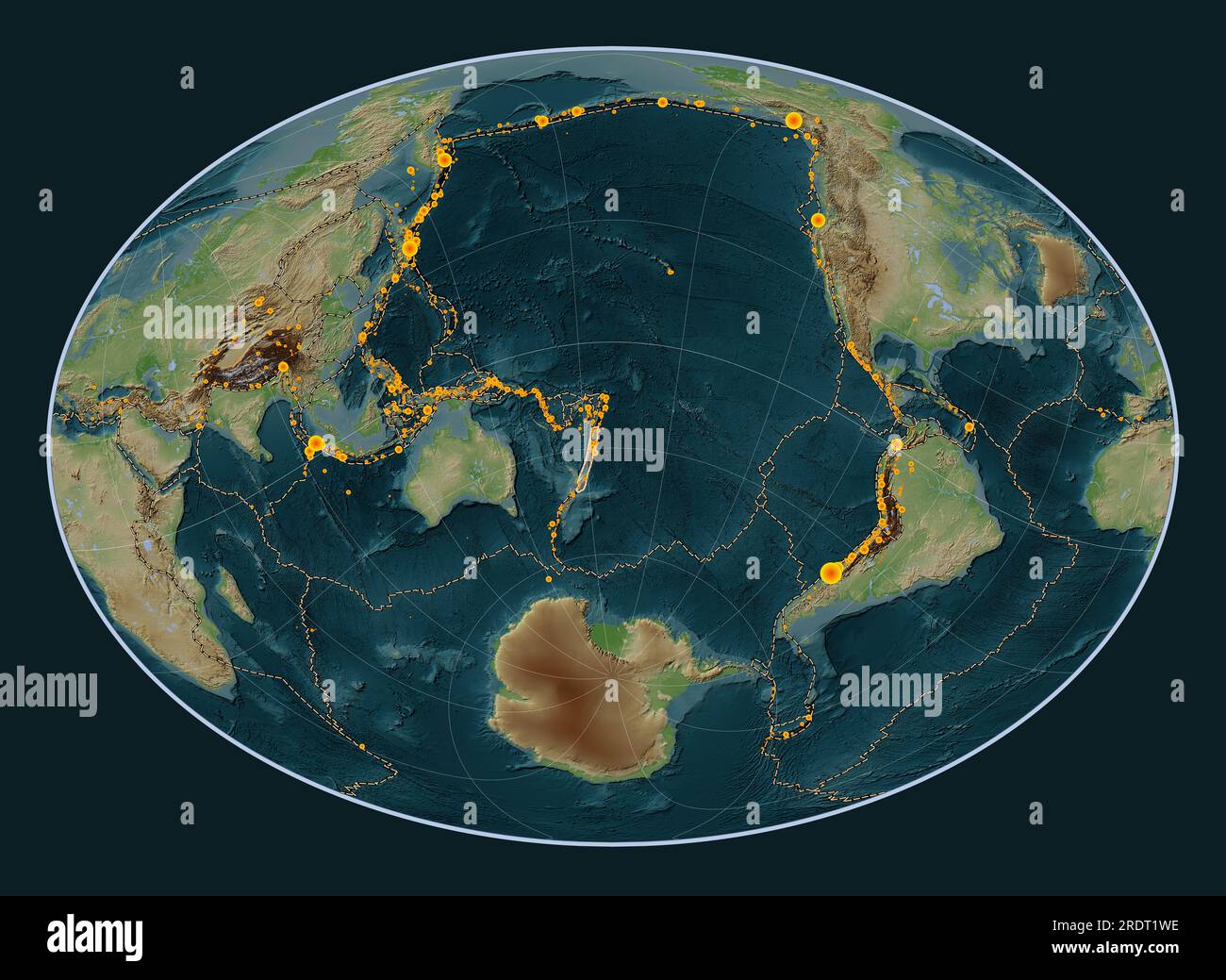 Kermadec tectonic plate on the Wiki style elevation map in the Fahey ...