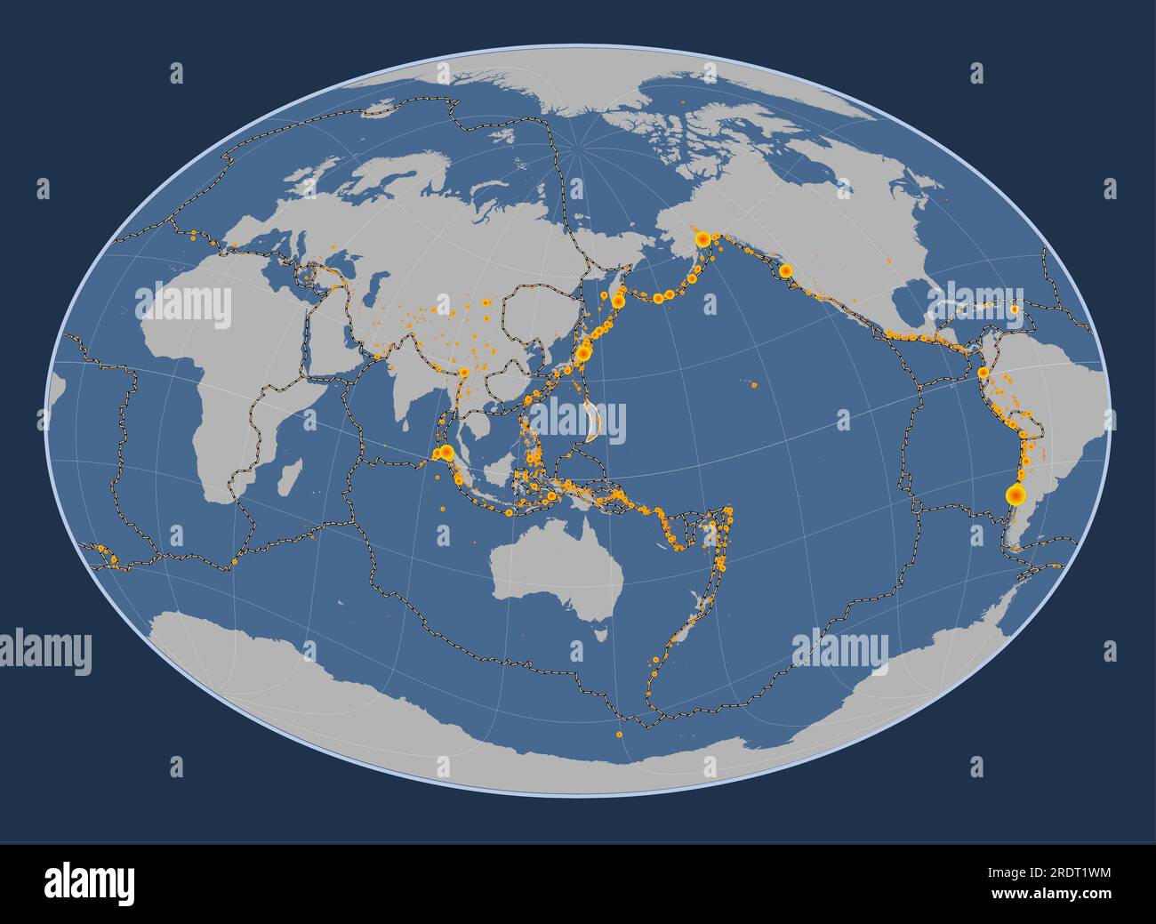Mariana Tectonic Plate On The Solid Contour Map In The Fahey Oblique Projection Centered