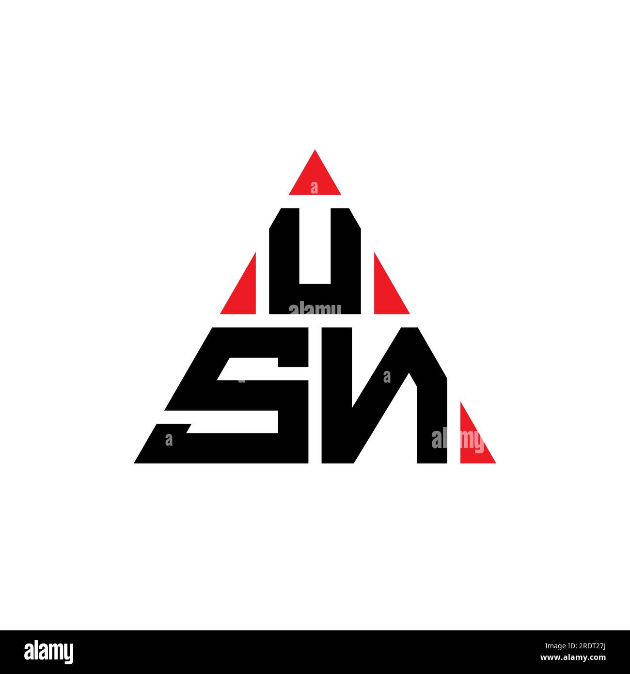 USN triangle letter logo design with triangle shape. USN triangle logo ...