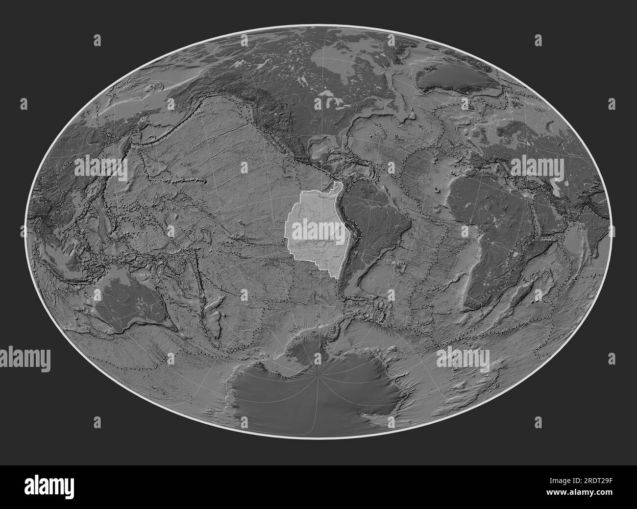 Nazca tectonic plate on the bilevel elevation map in the Fahey Oblique ...