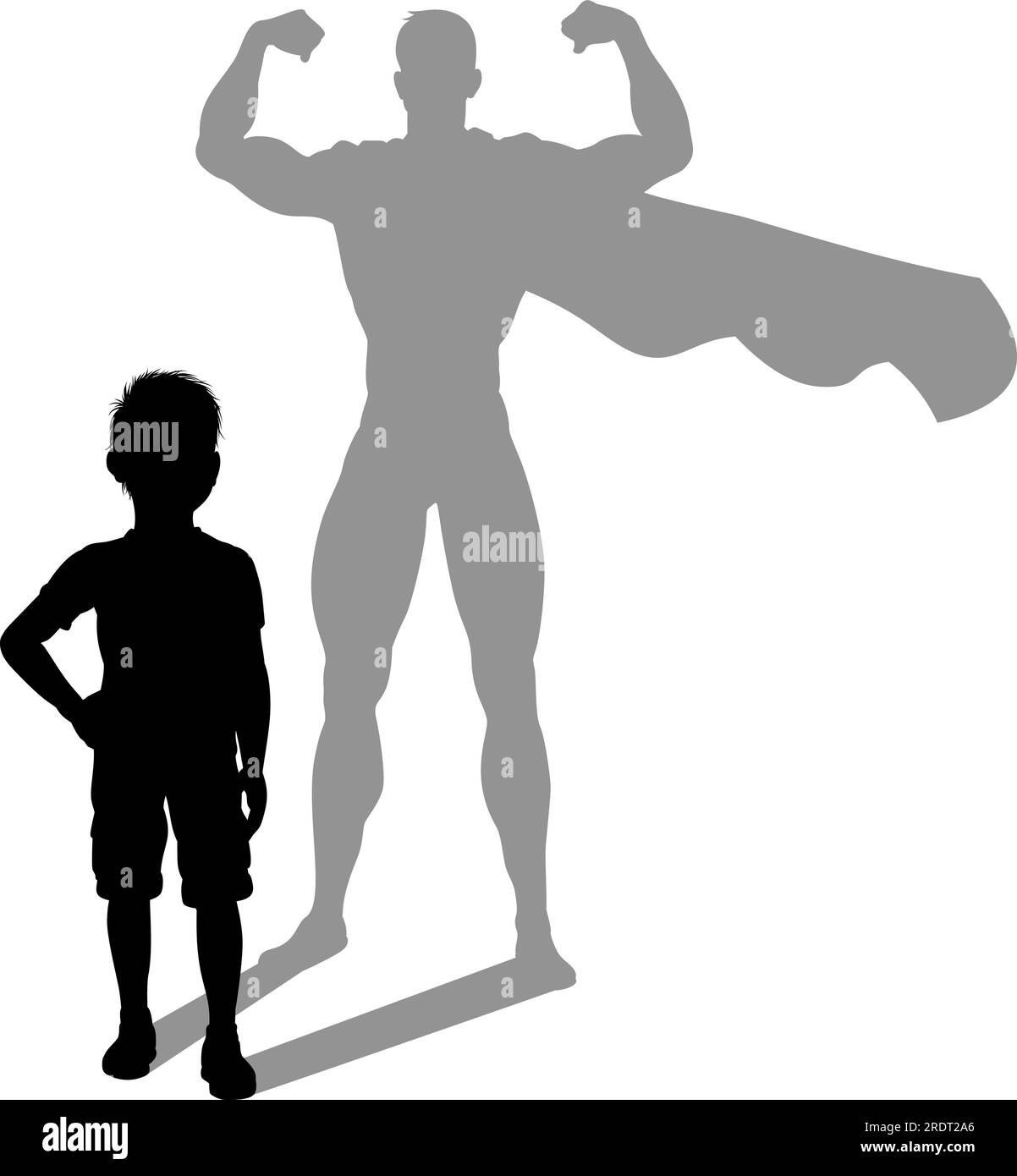 Superhero Child Kid With Super Hero Shadow Stock Vector Image & Art - Alamy