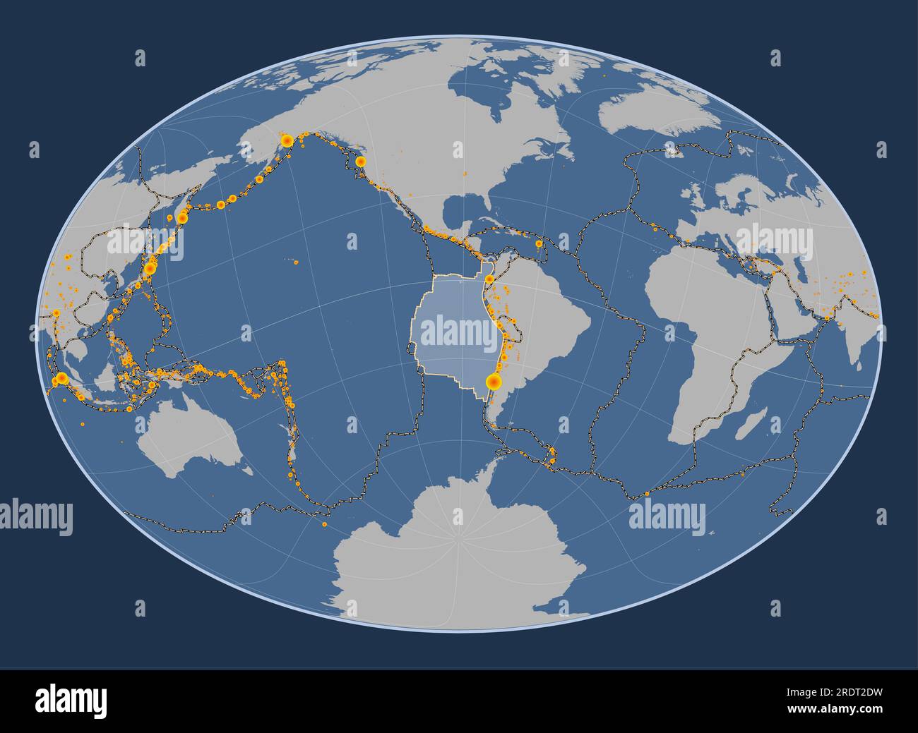 Nazca Tectonic Plate On The Solid Contour Map In The Fahey Oblique Projection Centered