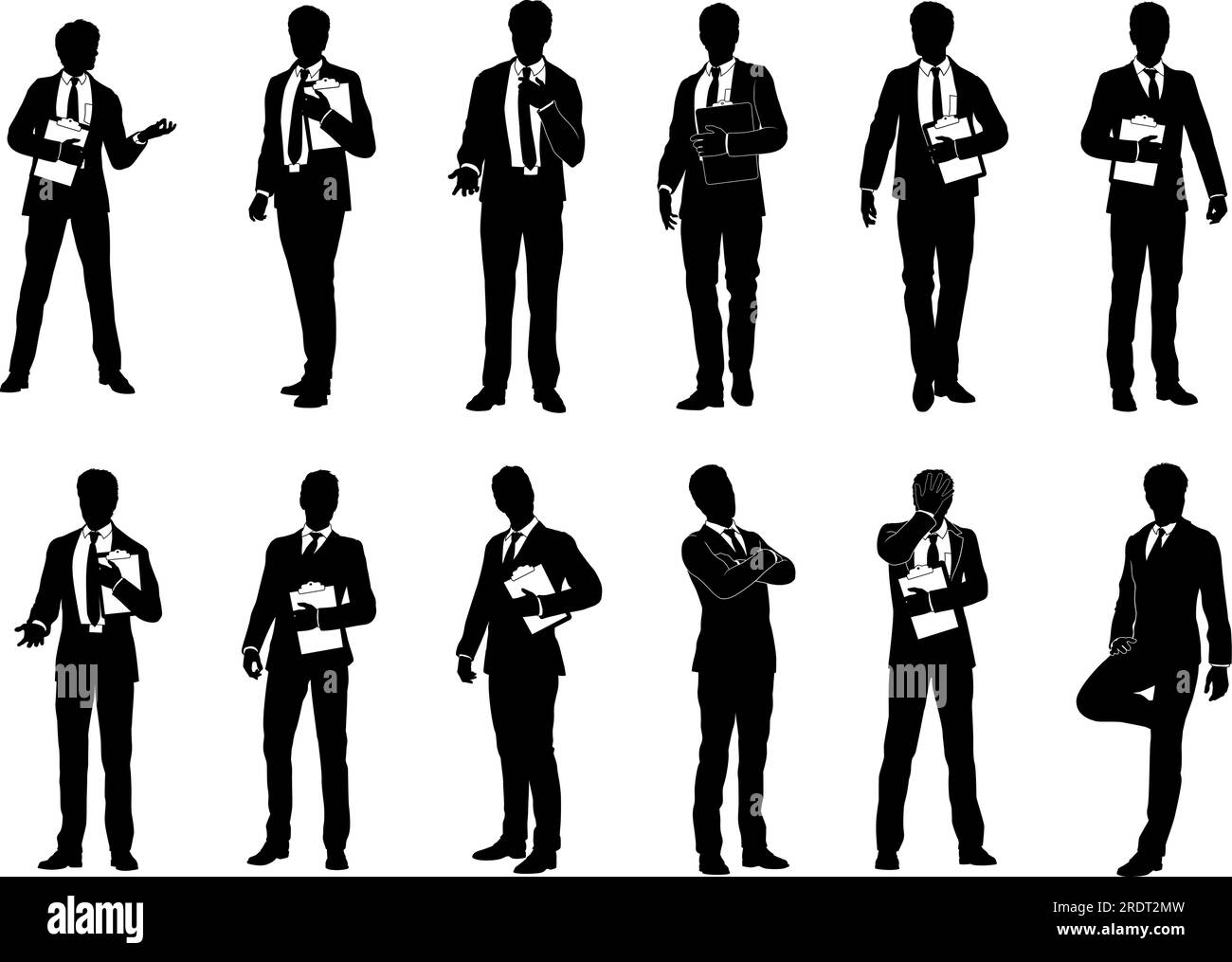 Business People Men Silhouette Businessmen Set Stock Vector Image And Art