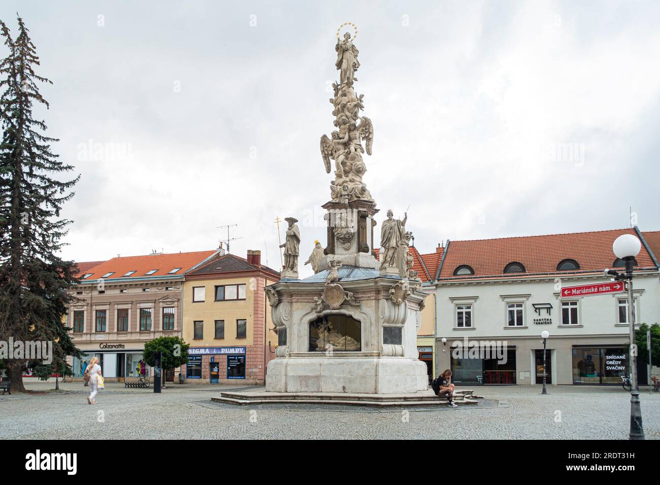 The plague column dedicated to the Immaculate Conception of the Virgin ...