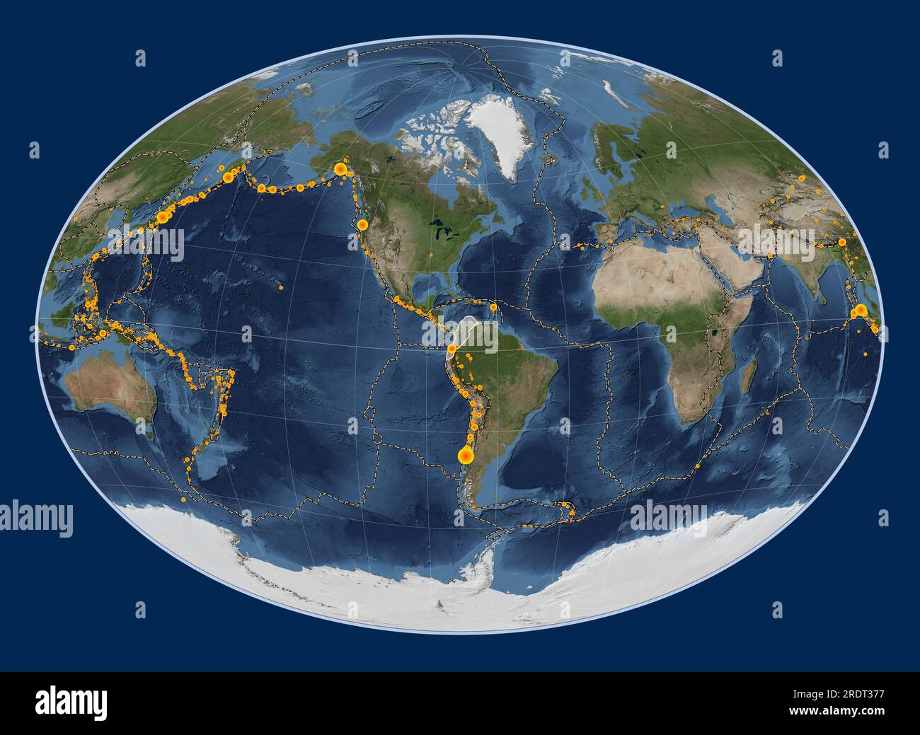 North Andes tectonic plate on the Blue Marble satellite map in the ...