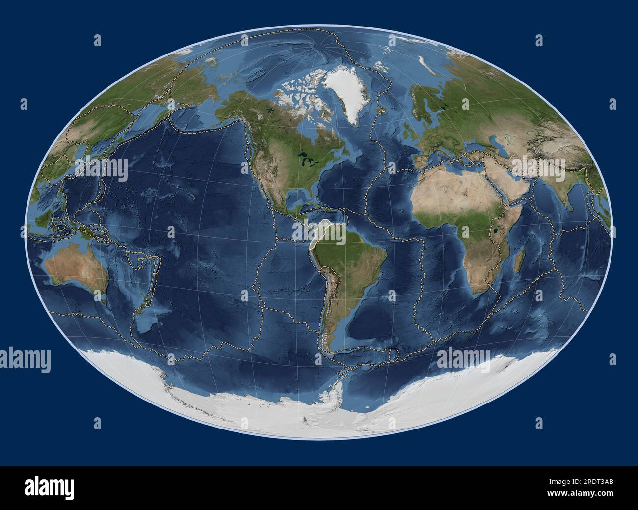 North Andes tectonic plate on the Blue Marble satellite map in the ...