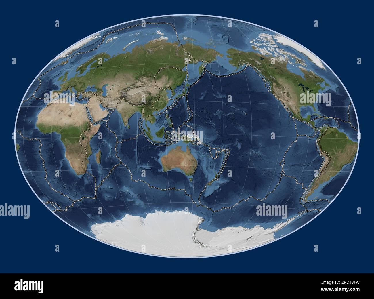 North Bismarck tectonic plate on the Blue Marble satellite map in the ...