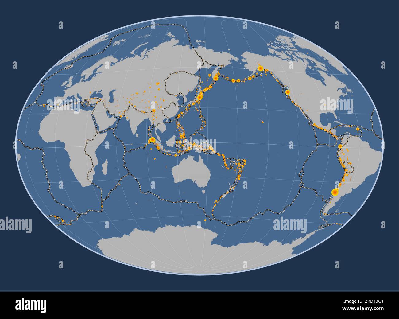 North Bismarck tectonic plate on the solid contour map in the Fahey ...