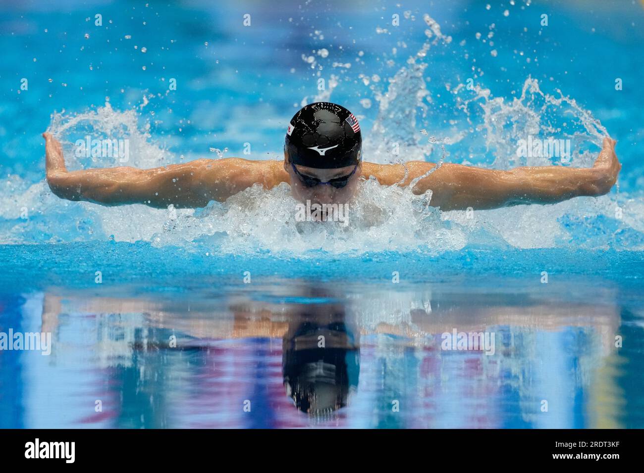 Carson Foster of the United States competes during Men 400m Medley ...