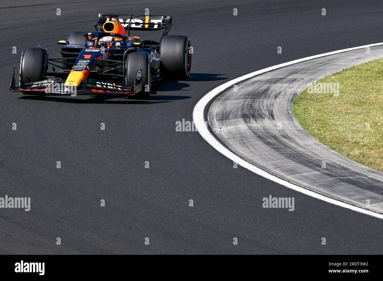 1 steers his car during the Formula One Hungarian Grand Prix auto race ...