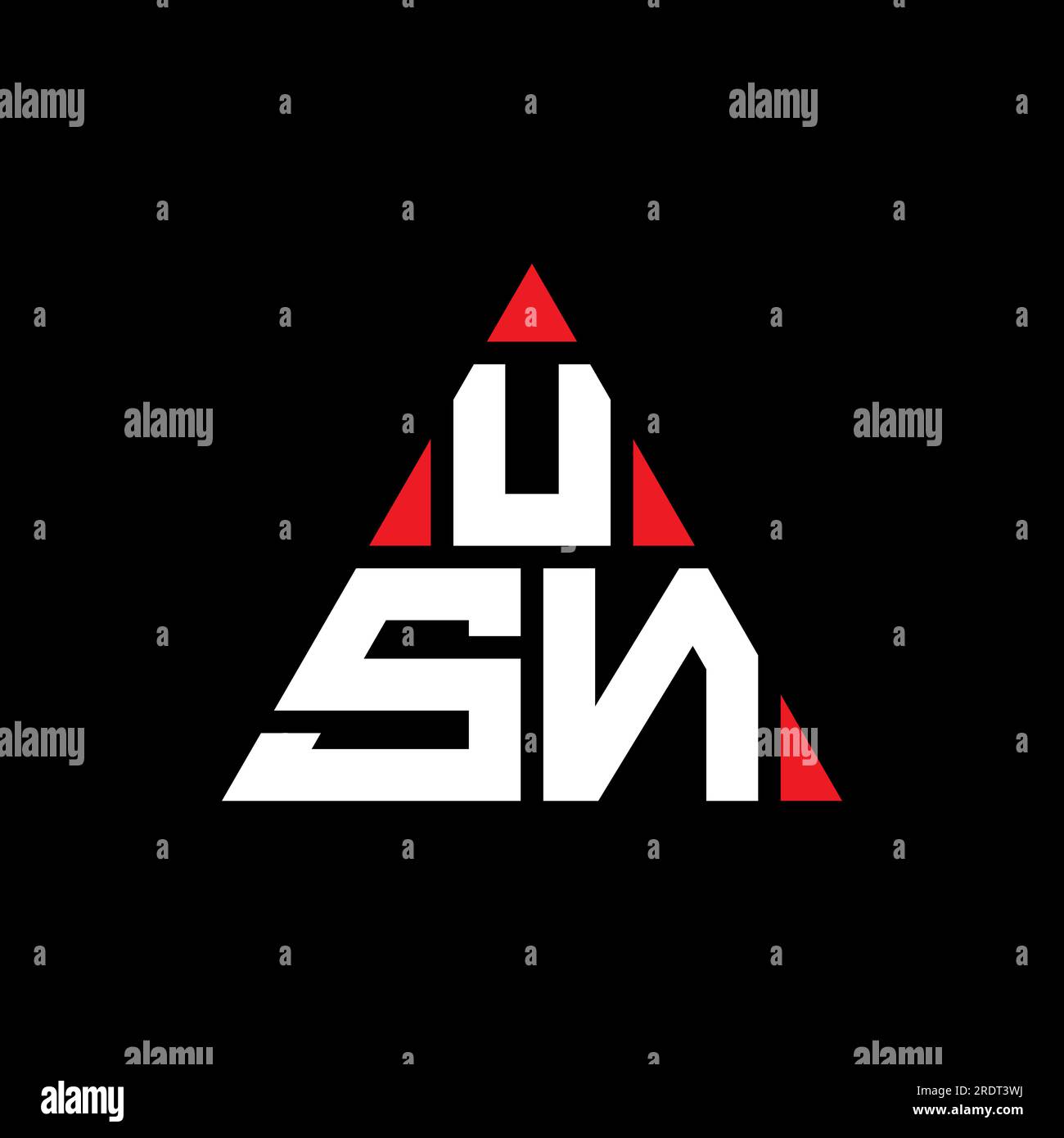 USN triangle letter logo design with triangle shape. USN triangle logo ...