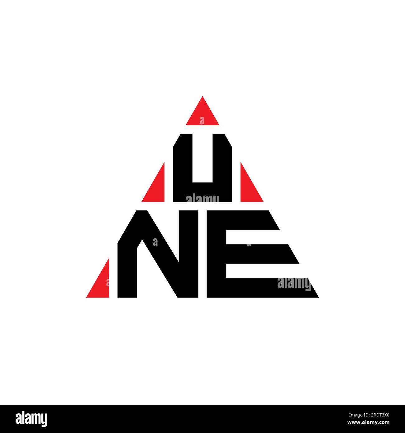 UNE triangle letter logo design with triangle shape. UNE triangle logo ...