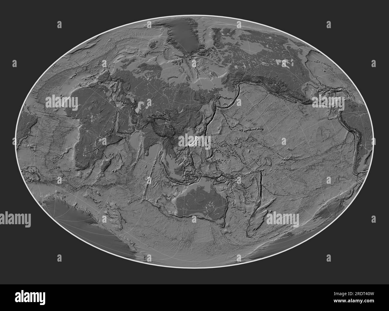 Okinawa Tectonic Plate On The Bilevel Elevation Map In The Fahey Oblique Projection Centered