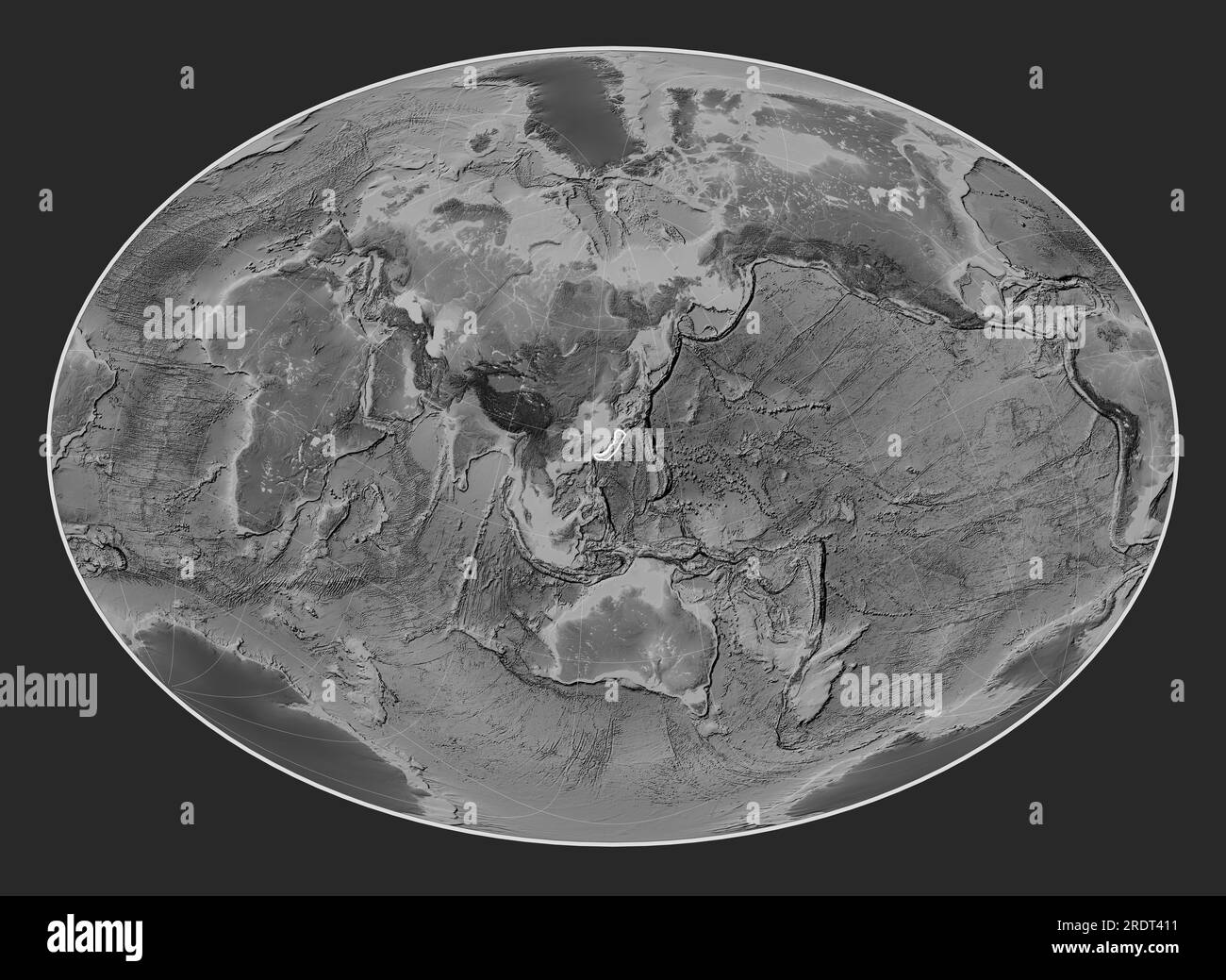 Okinawa tectonic plate on the grayscale elevation map in the Fahey ...