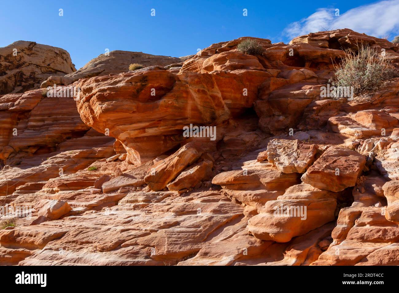 Beautiful rock formations in the Nevada desert against a blue sky Stock ...