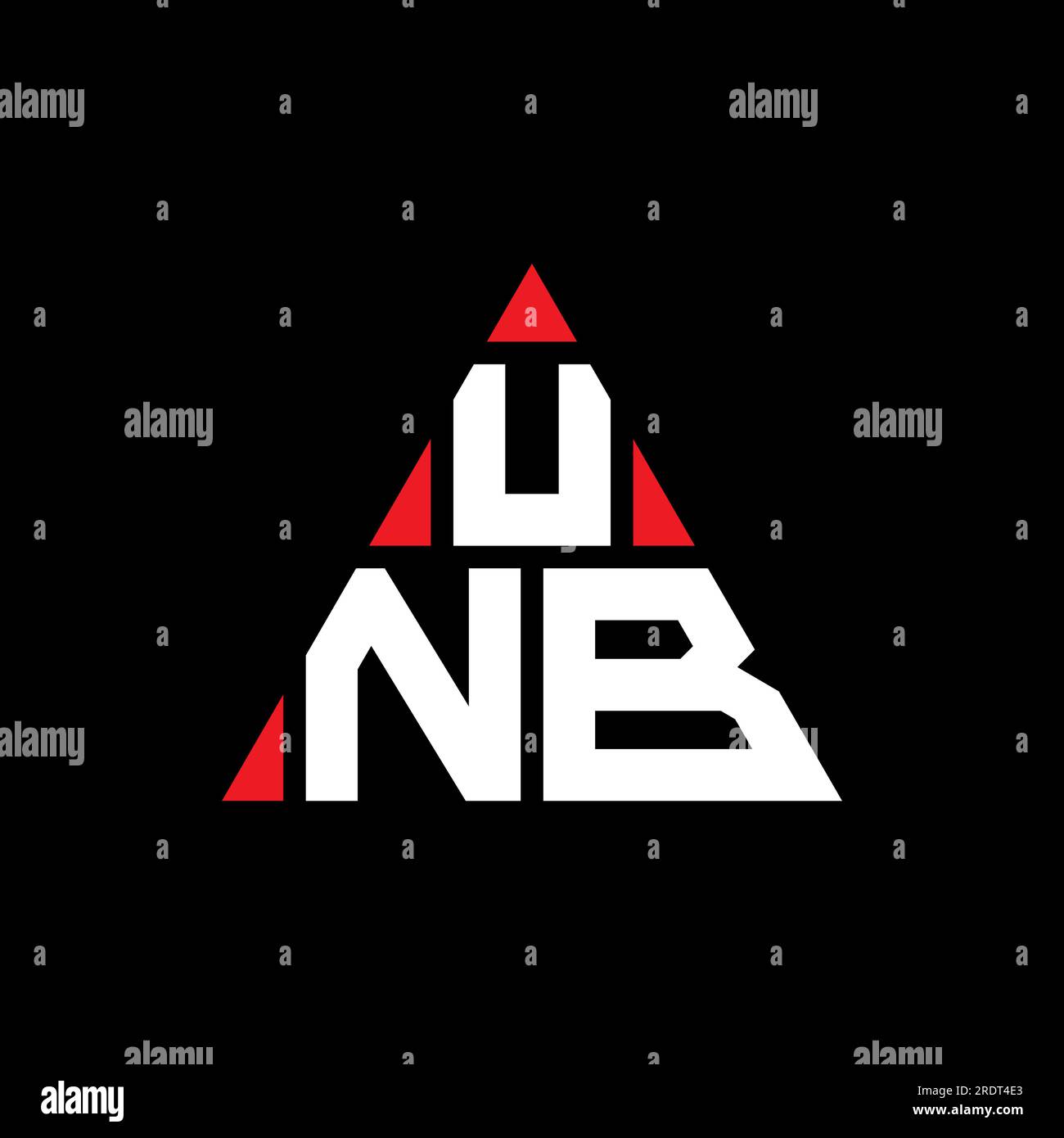 UNB triangle letter logo design with triangle shape. UNB triangle logo ...