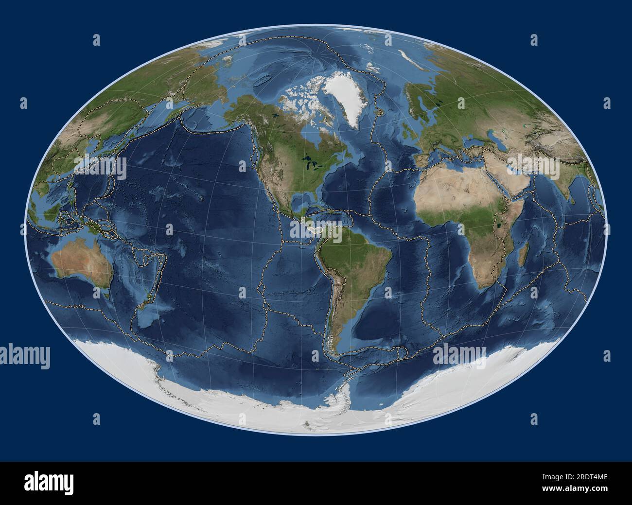Panama tectonic plate on the Blue Marble satellite map in the Fahey ...