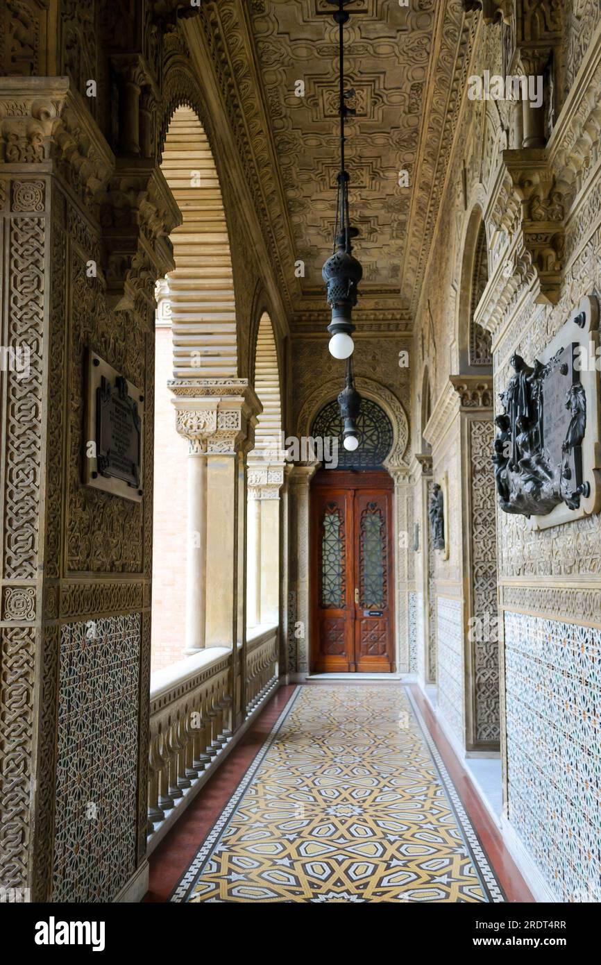 Interior architecture of corridor in the Fiocruz Institute. The scene ...