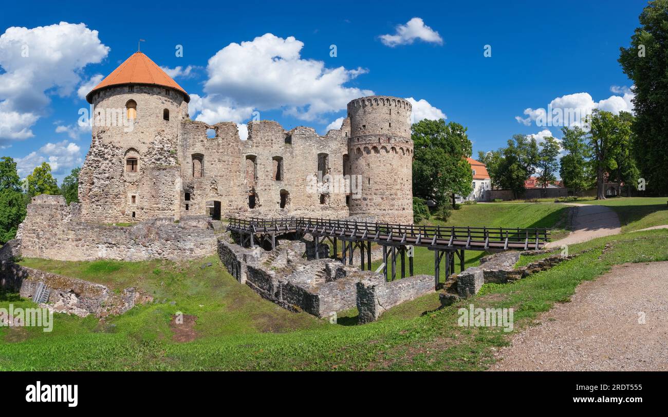 Latvian tourist landmark attraction - ruins of the medieval Livonian ...