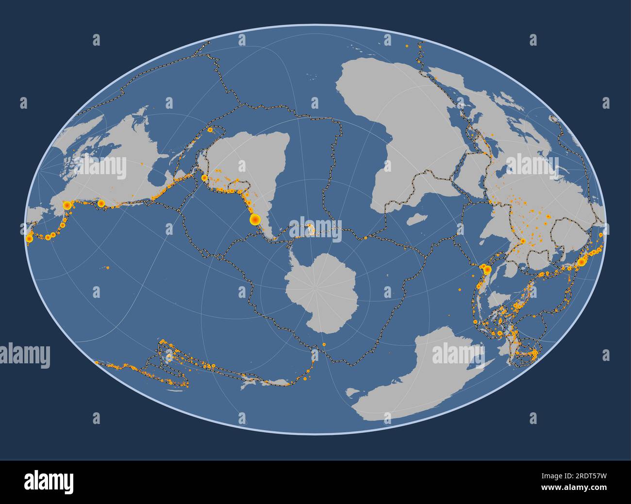 Sandwich Tectonic Plate On The Solid Contour Map In The Fahey Oblique Projection Centered